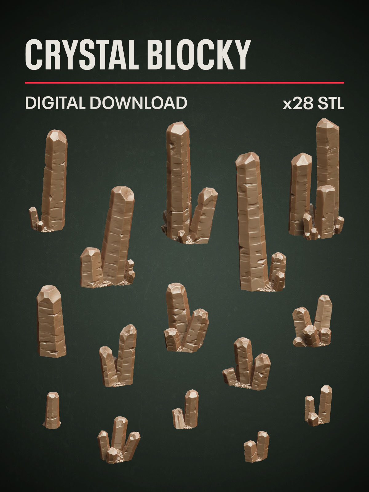 Digital Download - Crystal Blocky STL – Epic Basing