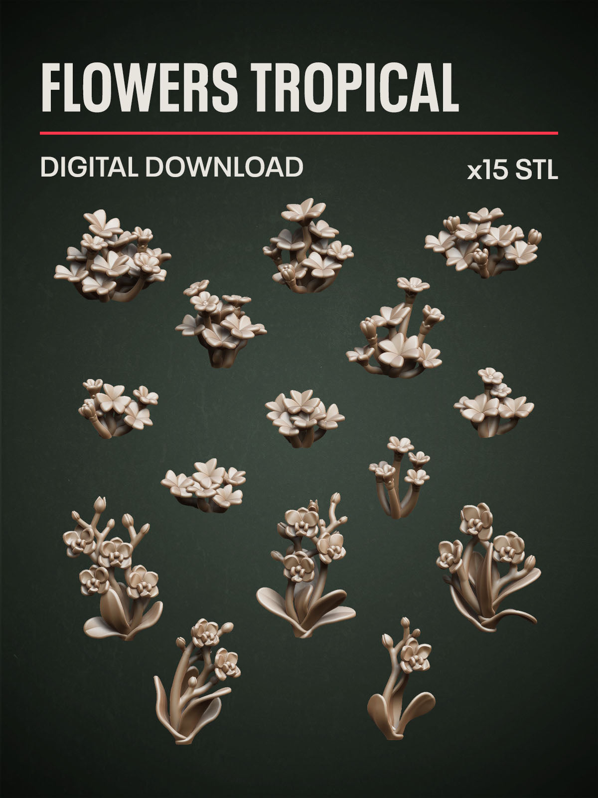 Digital Download - Flowers Tropical STL – Epic Basing