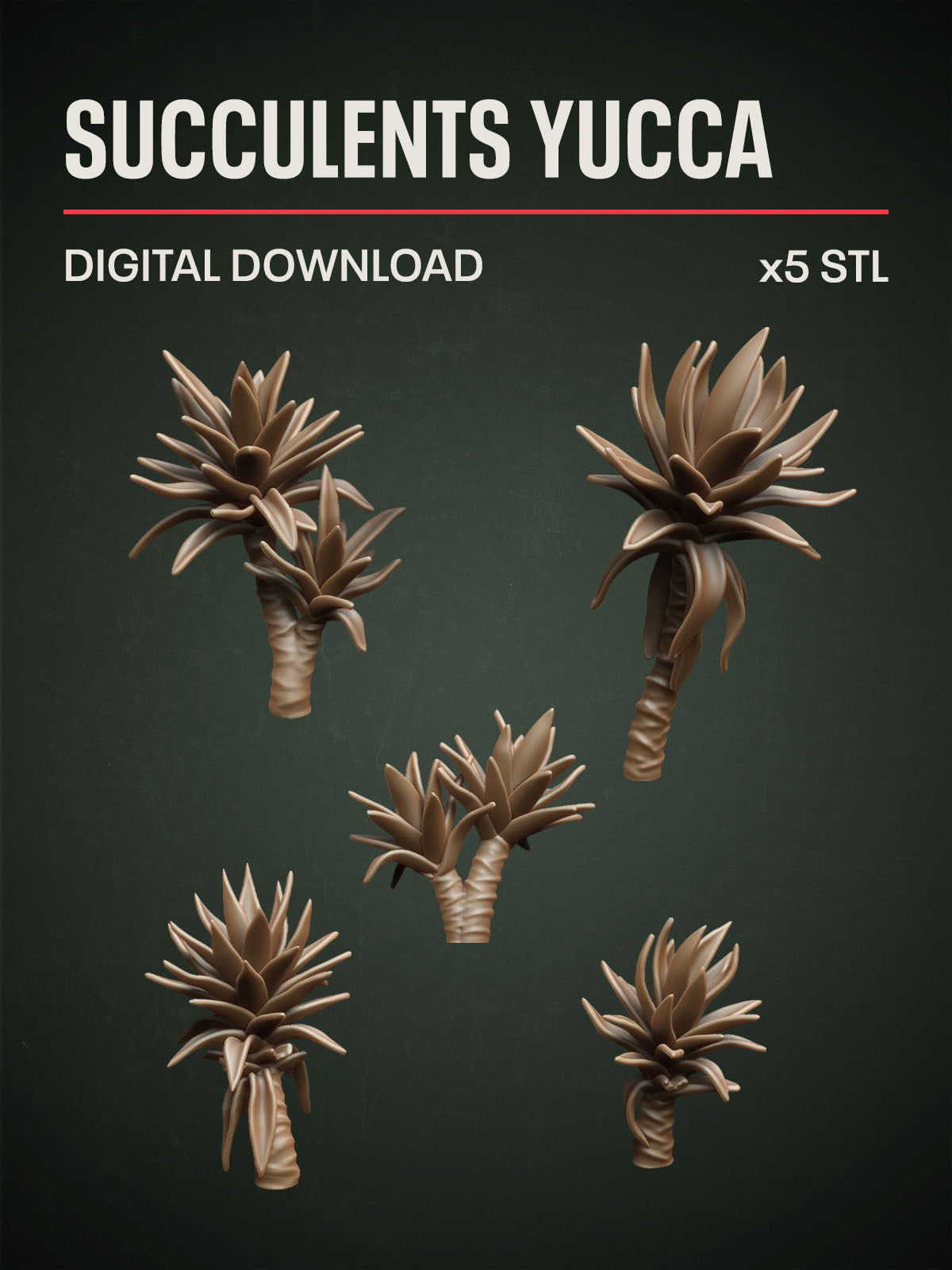 Digital Download - Succulents Yucca STL – Epic Basing