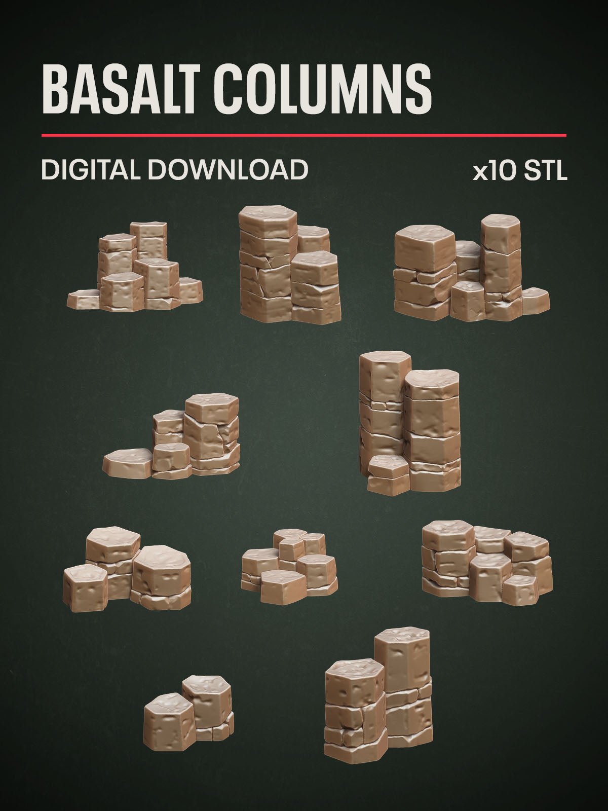 Digital Download - Basalt Columns STL – Epic Basing