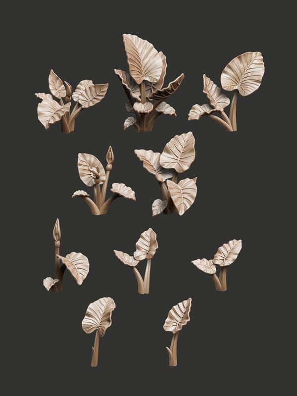 Alocasia Odora Plants - Digital STL Pack – Epic Basing